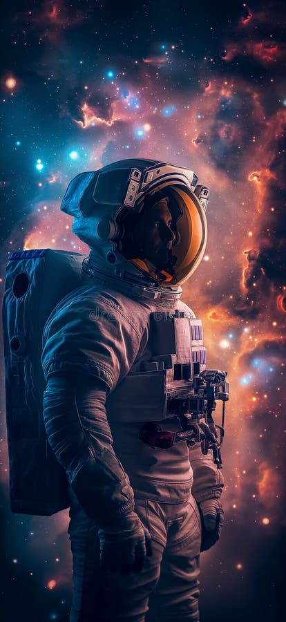 Portrait of an Astronaut. Mars Colonization or Settlement Concept ...