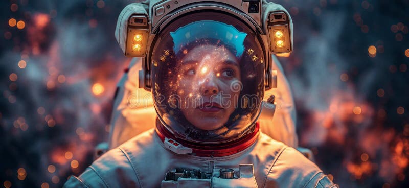 Portrait of an Astronaut. Mars Colonization or Settlement Concept ...