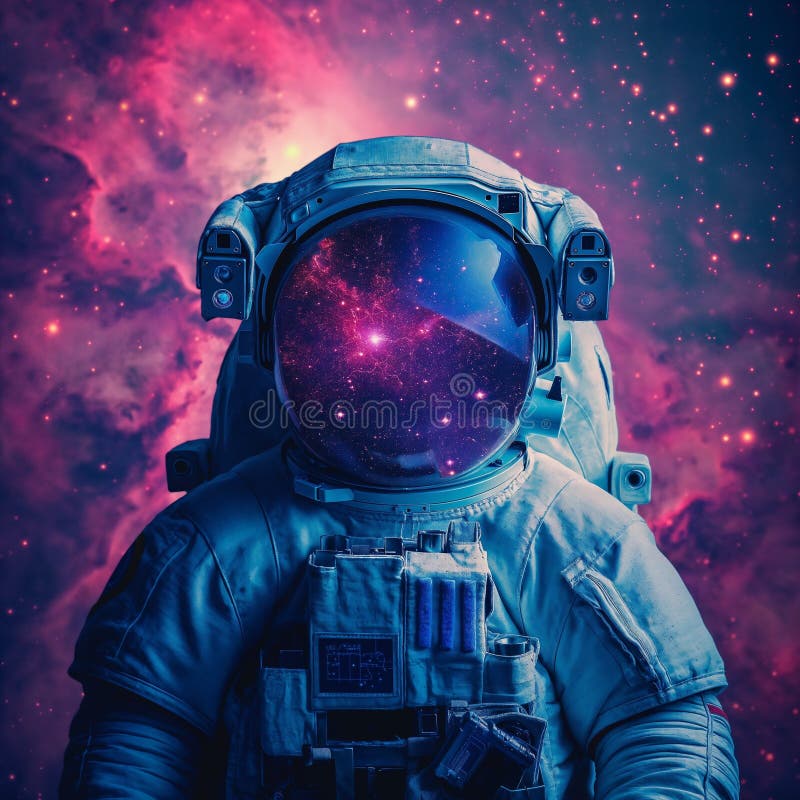 Portrait of an Astronaut. Mars Colonization or Settlement Concept ...