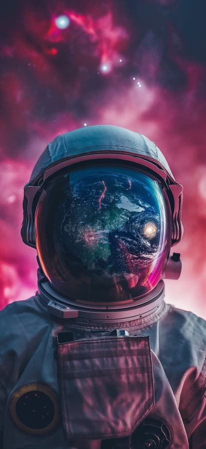 Portrait of an Astronaut. Mars Colonization or Settlement Concept ...