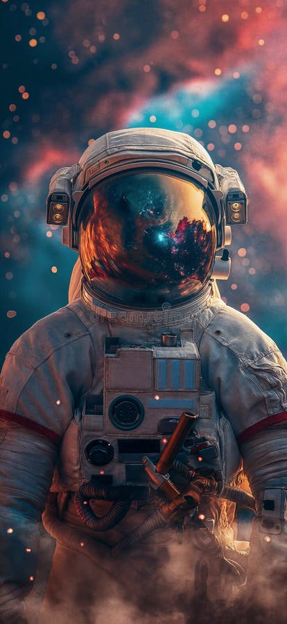 Portrait of an Astronaut. Mars Colonization or Settlement Concept ...