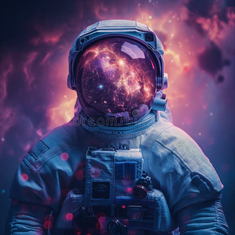 Portrait of an Astronaut. Mars Colonization or Settlement Concept ...