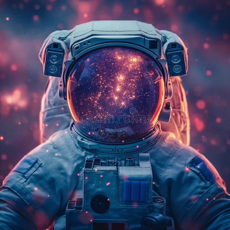 Portrait of an Astronaut. Mars Colonization or Settlement Concept ...