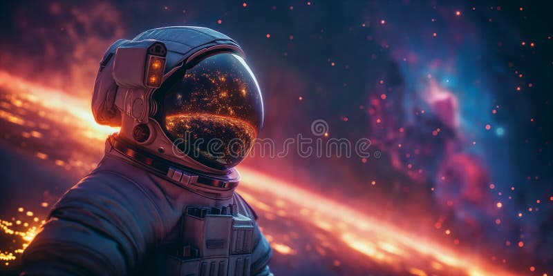 Portrait of an Astronaut. Mars Colonization or Settlement Concept ...