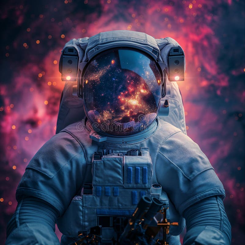 Portrait of an Astronaut. Mars Colonization or Settlement Concept ...