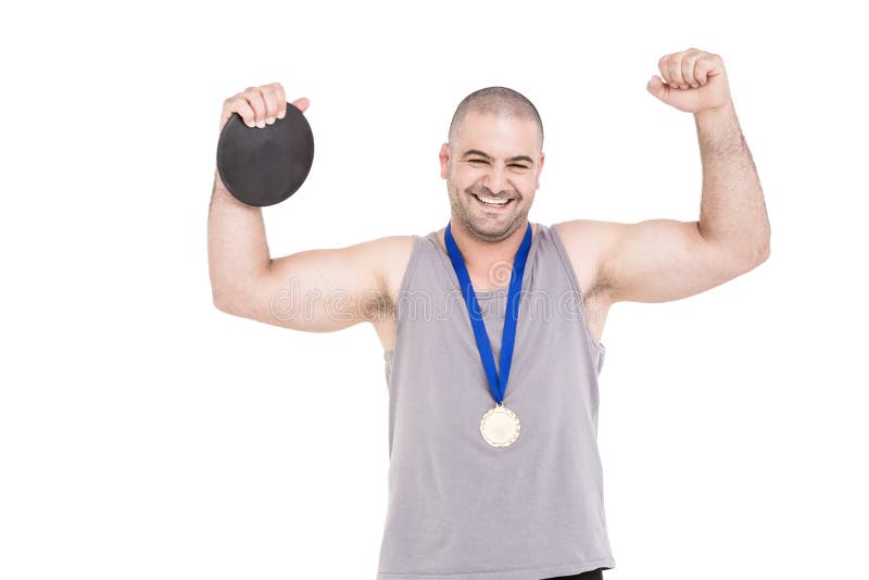 Portrait of Athlete Winning Gold Medal Stock Photo - Image of medallion ...