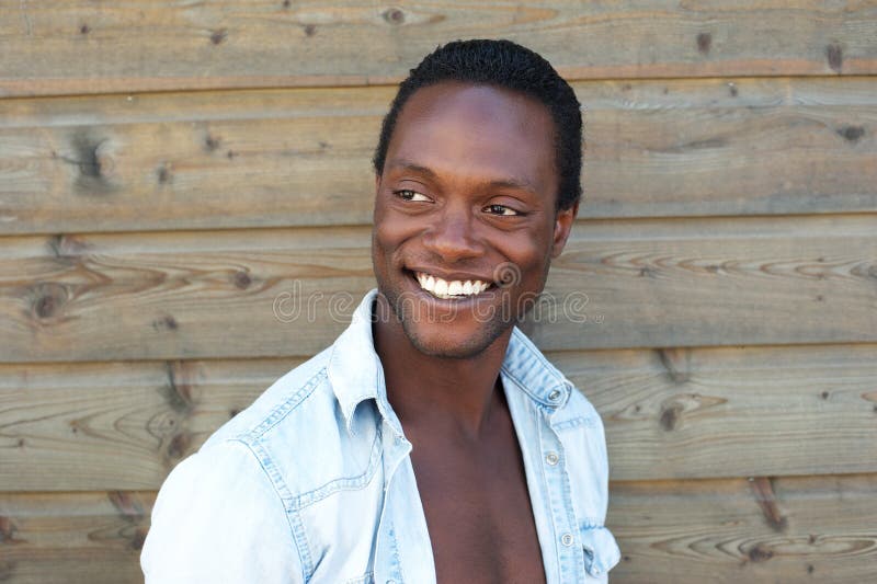 Portrait of an Attractive Black Man with Happy Expression Stock Photo ...