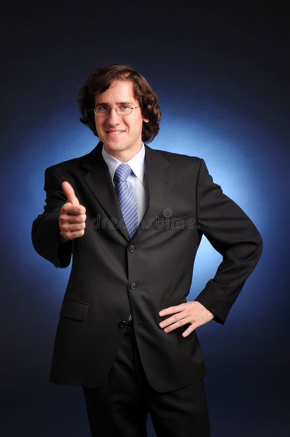 The Portrait of Attractive Businessman Stock Photo - Image of blue ...