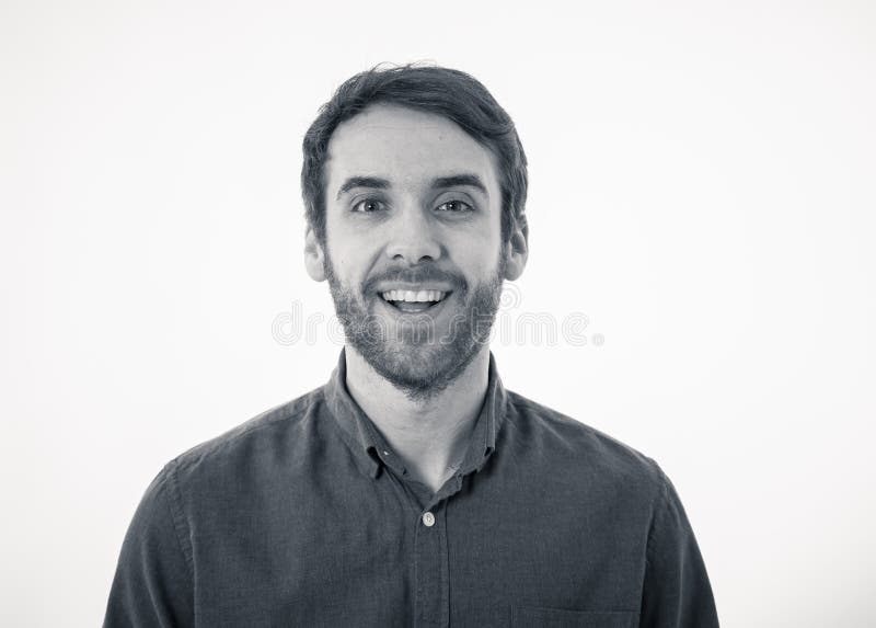Portrait Of Attractive Cheerful Young Man With Smiling Happy Face