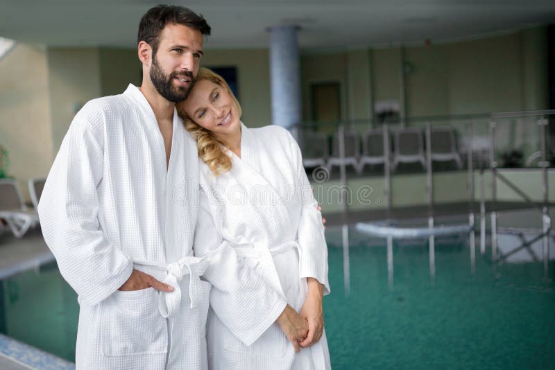 Portrait of Attractive Couple in Spa Center Stock Photo - Image of ...