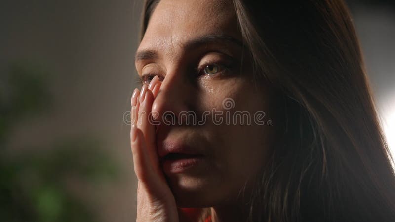 Portrait Of Attractive Female Model In Negative Mood Close Up Shot