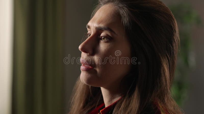 Portrait Of Attractive Female Model In Negative Mood Close Up Shot
