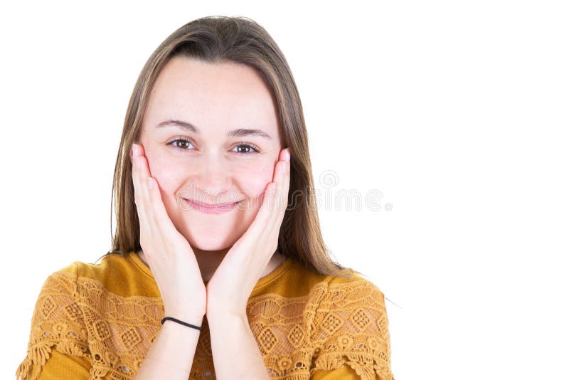 Portrait of an Attractive Girl with Calm Emotion Stock Photo - Image of ...