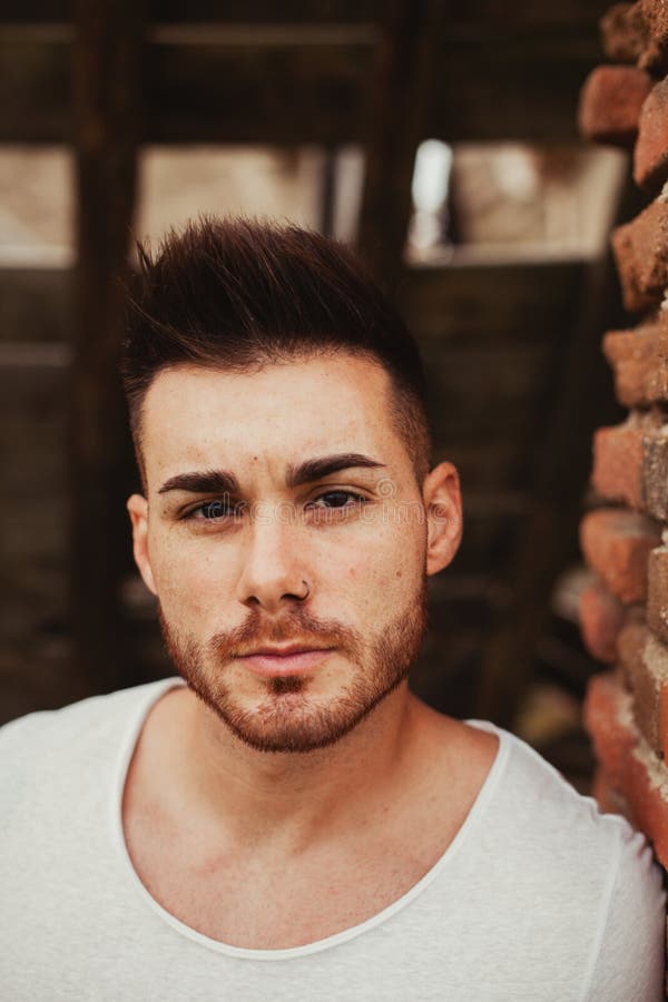 Portrait of an Attractive Guy Stock Photo - Image of shirt, fashionable ...