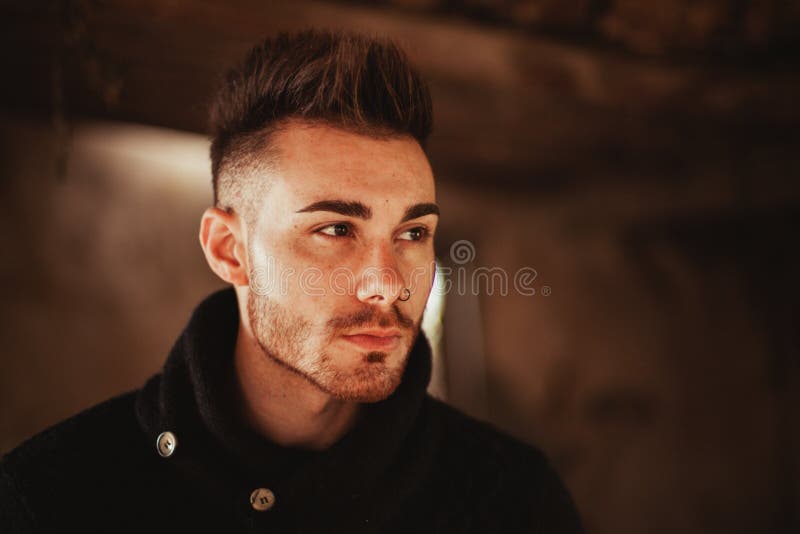 Portrait of Attractive Guy in a Old House Stock Image - Image of person ...