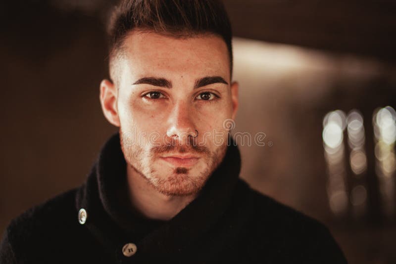 Portrait of Attractive Guy in a Old House Stock Photo - Image of modern ...