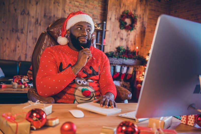 Portrait of Attractive Minded Guy Using Computer Writing Notes Creating ...