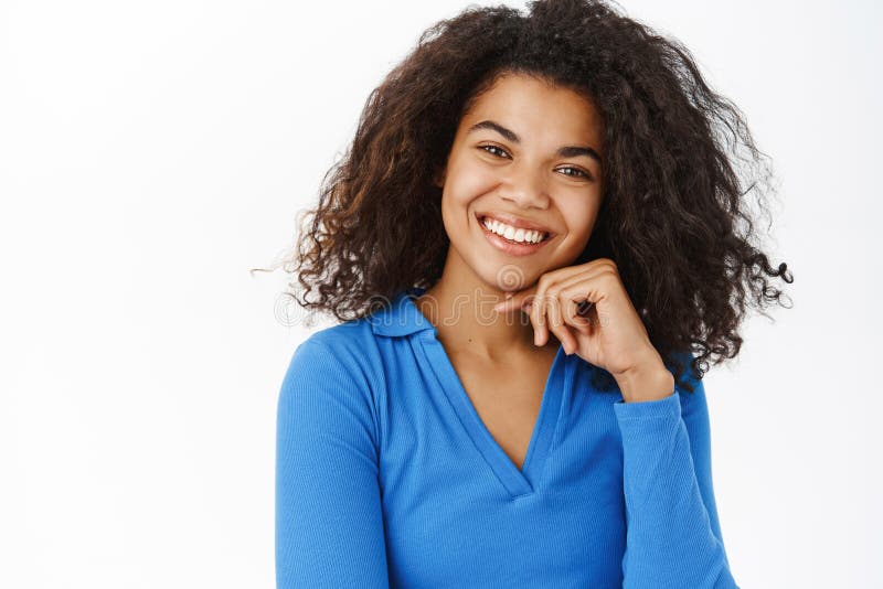 Portrait Of Attractive Young African American Woman With Curly Hair