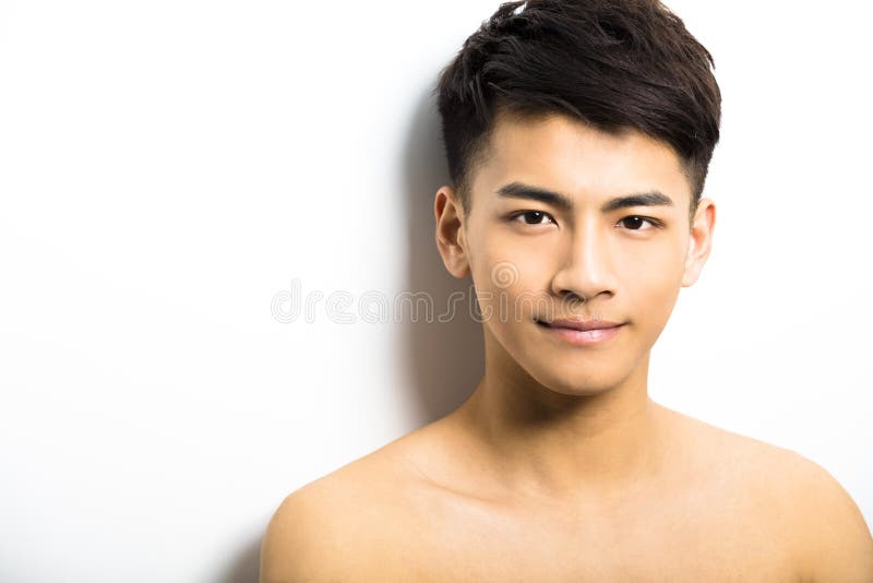 Portrait of Attractive Young Man Face Stock Photo - Image of clean ...