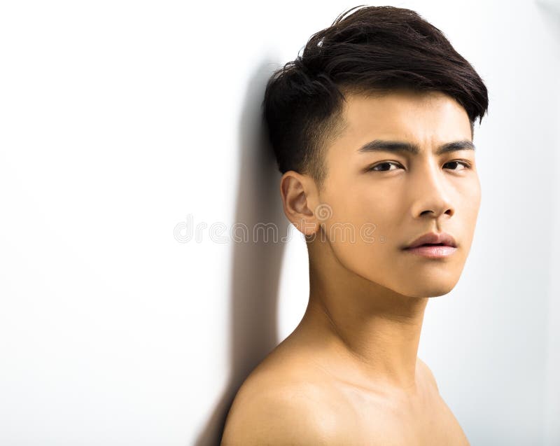 Portrait of Attractive Young Man Face Stock Image - Image of portrait ...