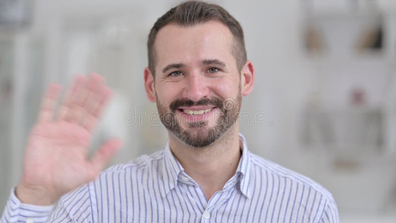 Portrait of Attractive Young Man Talking on Video Call Stock Image ...
