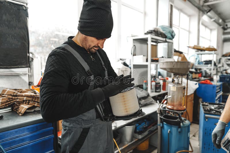 Portrait of an Automechanic at Work in Car Service Station Stock Photo ...