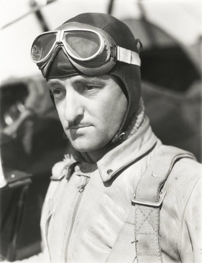 Portrait of aviator stock image. Image of caucasian, looking - 58628423