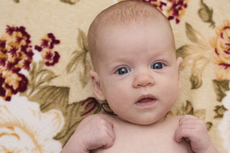 Portrait of Baby Awake, Looking at the Camera Stock Image - Image of ...