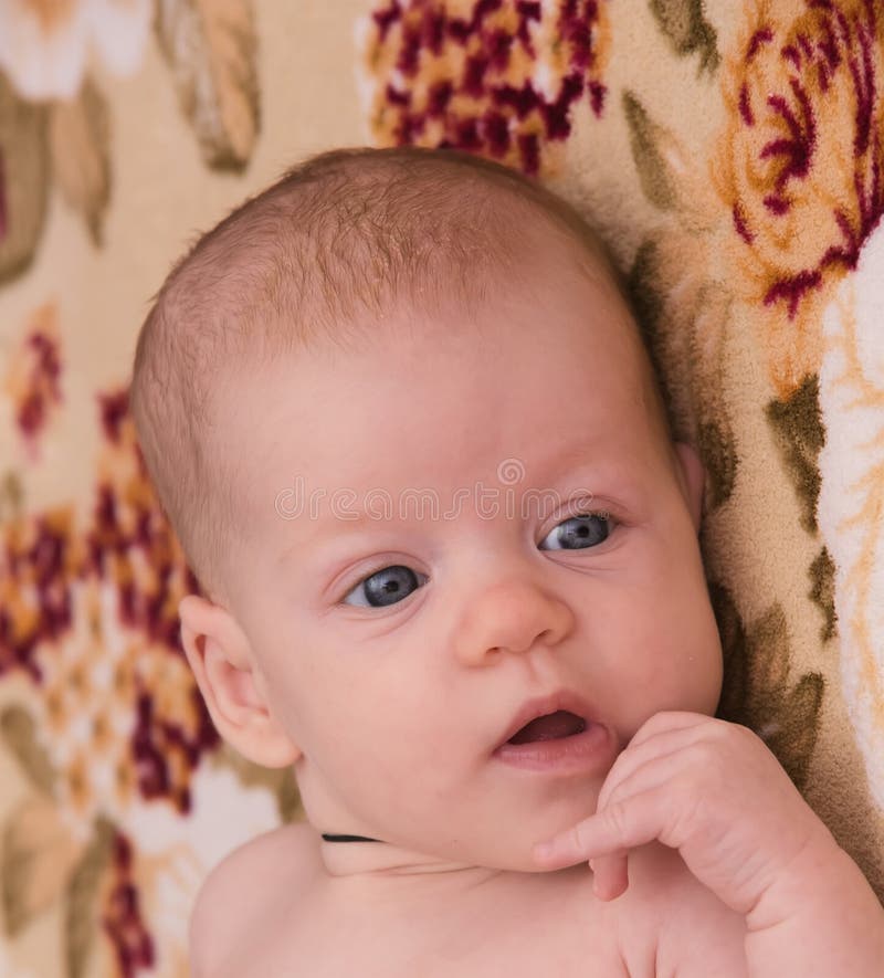 Portrait of Baby Awake, Looking at the Camera Stock Photo - Image of ...