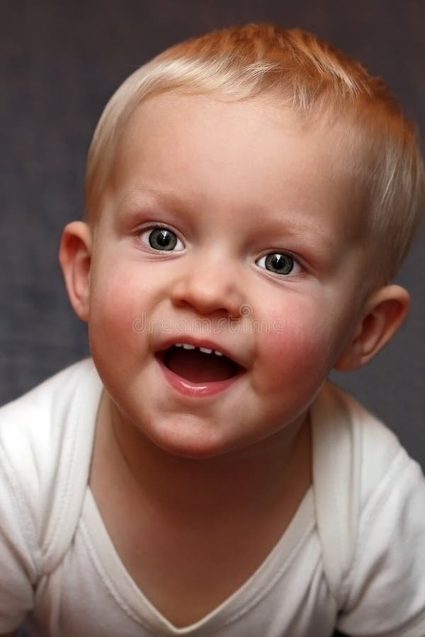 Portrait of baby boy stock photo. Image of energy, cheerful - 12151588