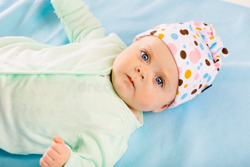 Portrait of a Baby in a Cap Stock Image - Image of human, small: 58377119