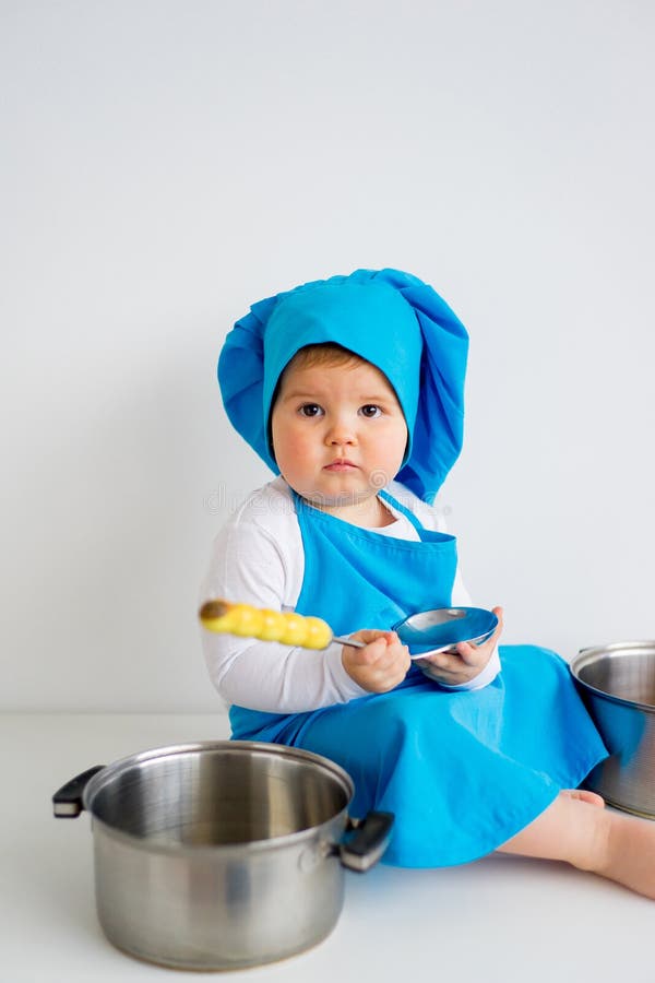 Baby in chef hat stock image. Image of health, people - 106726345