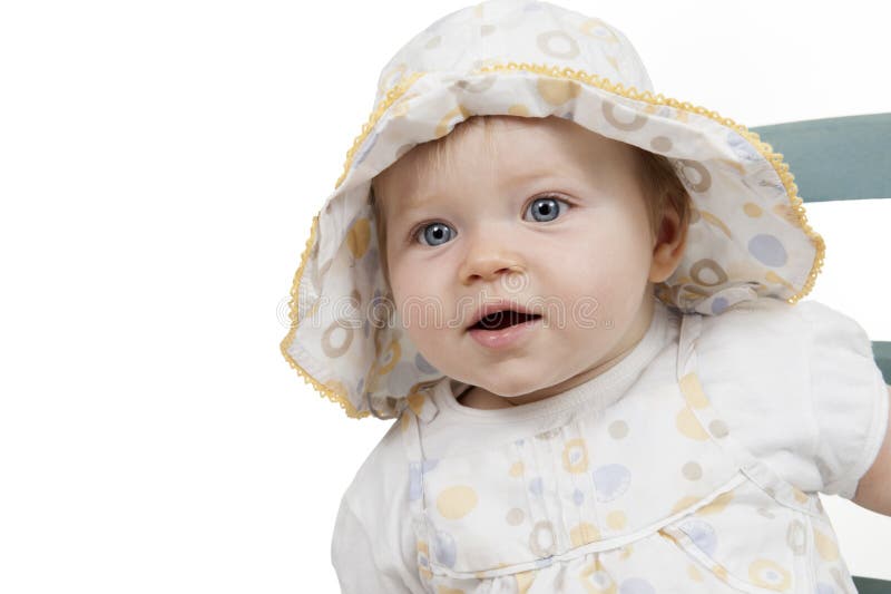 Baby Girl with Group of Teddy Bears, Seated on Grass Stock Image ...
