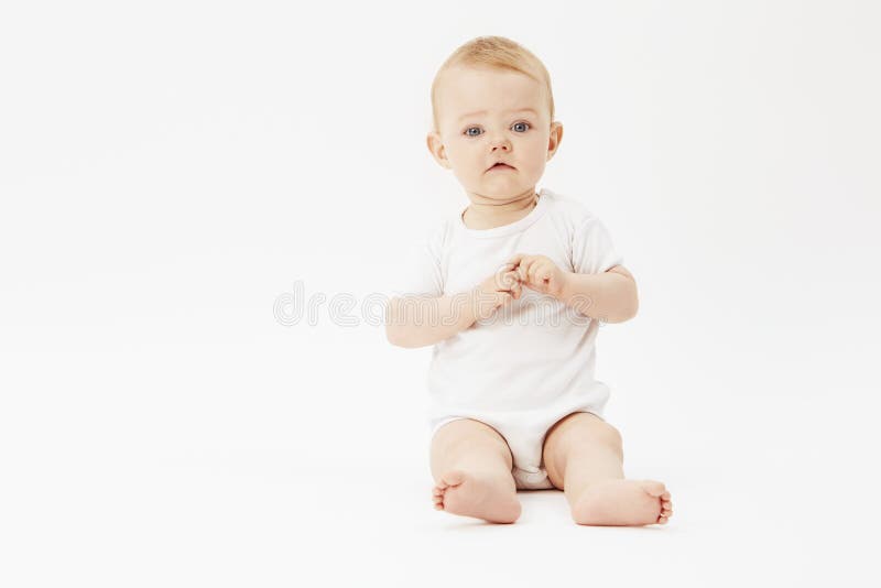 Portrait of a baby girl stock photo. Image of contemplating - 44624874