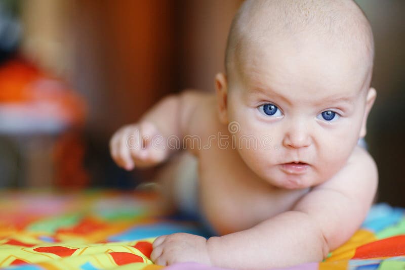 Portrait baby at home stock photo. Image of head, indoors - 63384584