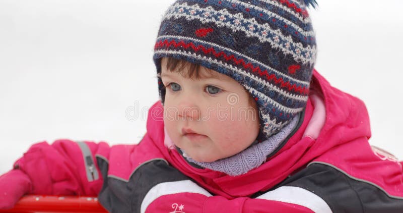 Portrait of Baby in Winter Time Stock Image - Image of happy, cold ...