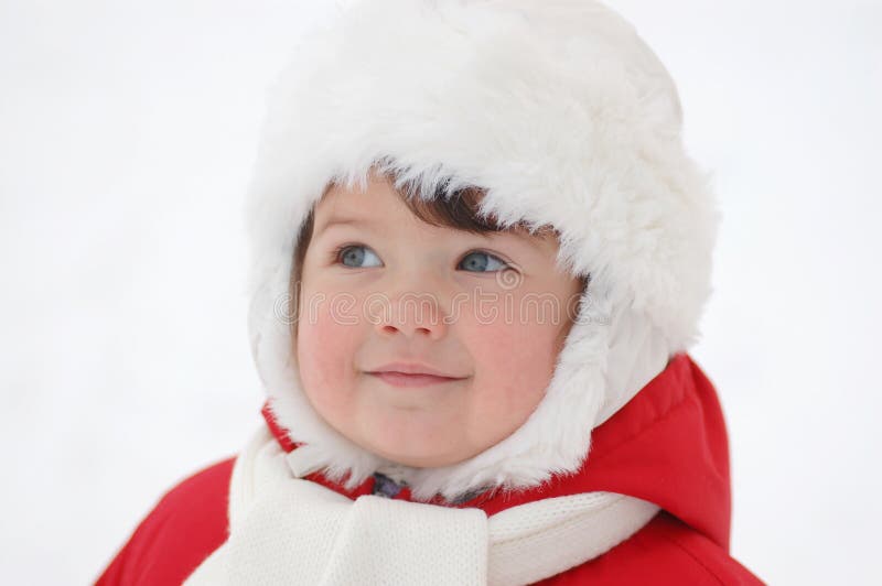 Portrait of Baby in Winter Time Stock Image - Image of cold, detail ...