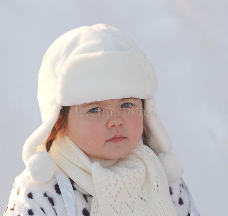 Portrait of Baby in Winter Time Stock Photo - Image of adult, female ...