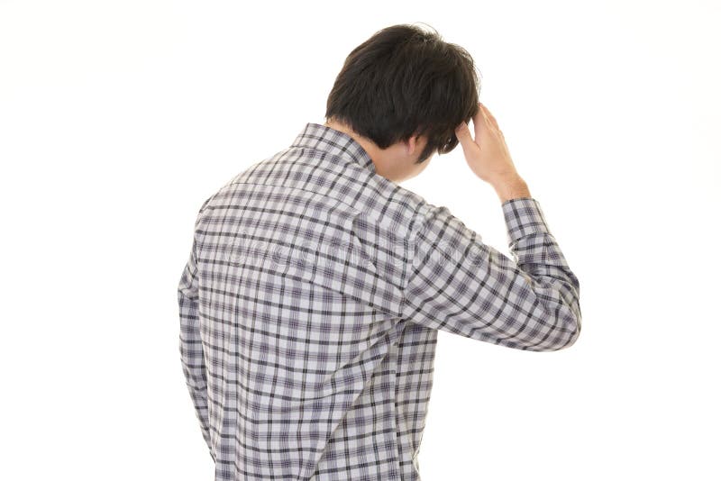 Disappointed Asian man stock photo. Image of distress - 126980934
