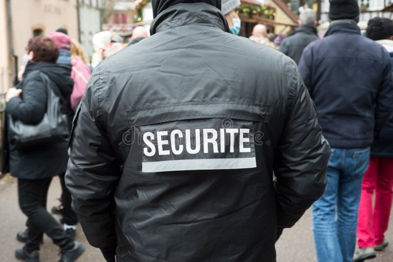 Security Agent Patrolling in the Street Stock Photo - Image of ...