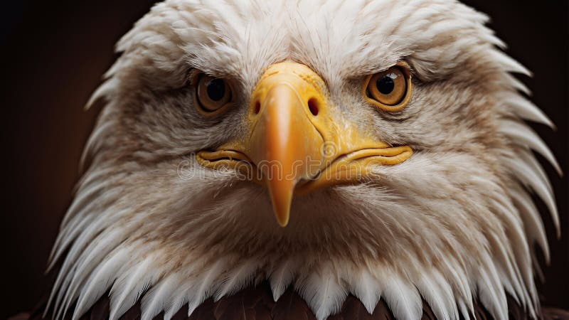Portrait of a Bald Eagle. a Majestic Bird, Close Up View Stock Illustration - Illustration of ...