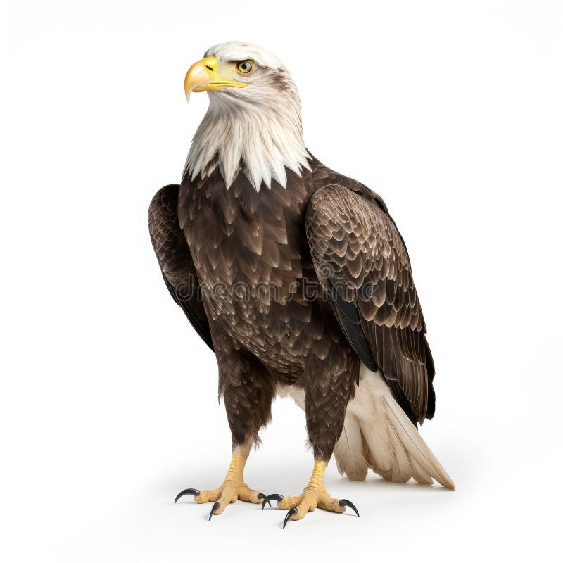 Portrait of Bald Eagle on White Background. Stock Illustration ...