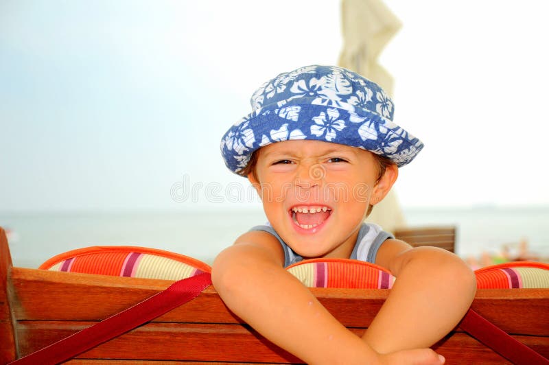 Portrait of a Beach Boy Laughing Stock Image - Image of childhood ...