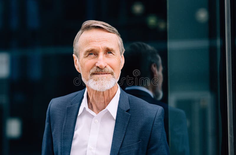 Portrait of a Bearded Businessman Standing Stock Image - Image of ...