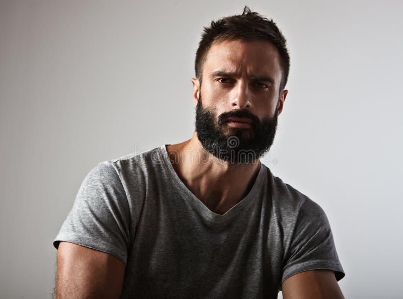 Portrait of a bearded guy stock image. Image of casual - 58969843