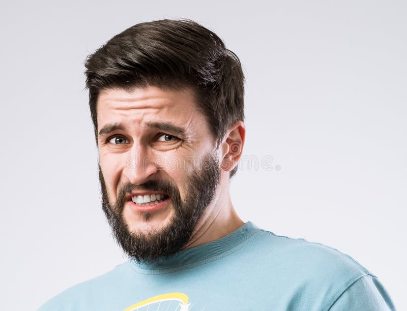 Bearded man portrait stock image. Image of antipathy - 100683641