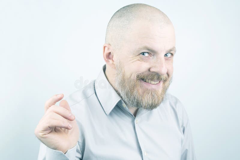 Portrait of a Bearded Happy Man. Joy in Every Day of Life Stock Photo ...