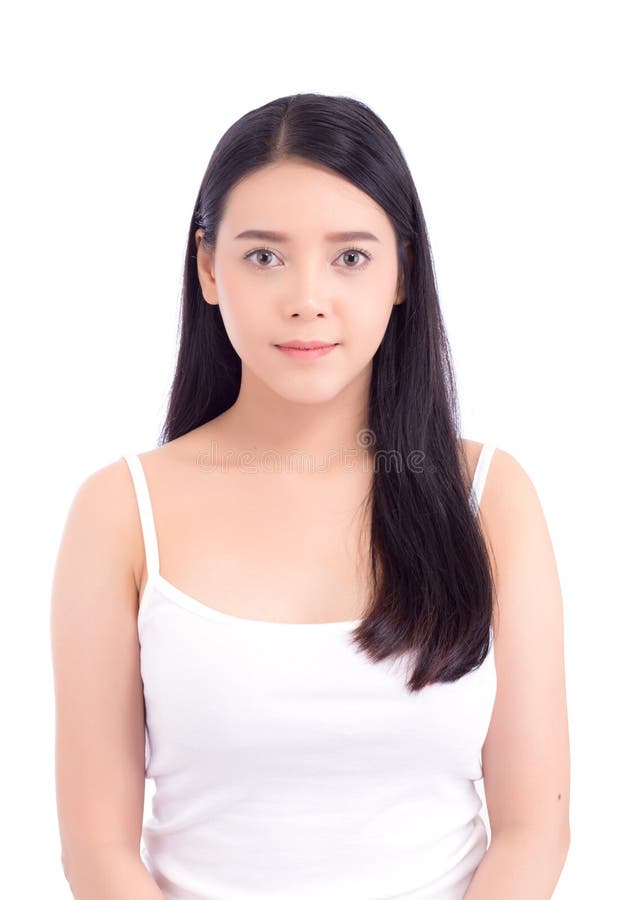 Portrait Of Beautiful Asian Woman Makeup Of Cosmetic Girl With Smile