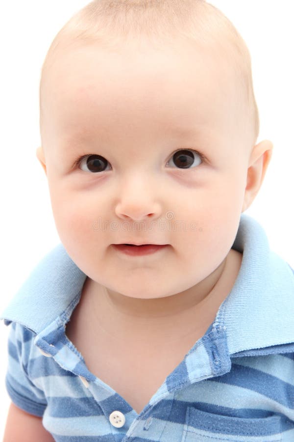 Portrait of a Beautiful Baby Boy Stock Photo - Image of little, blue ...