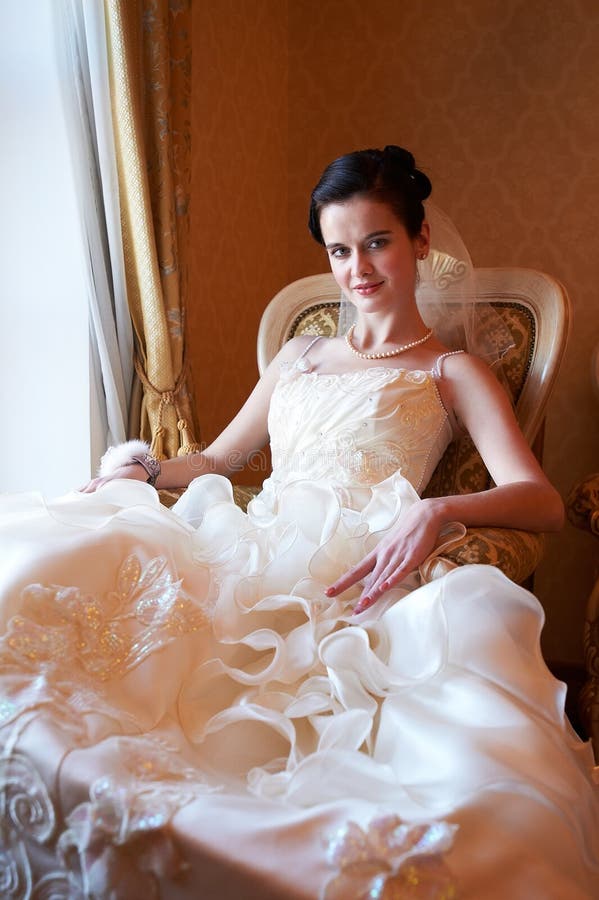 Portrait of a Beautiful Bride Stock Photo - Image of event, sitting ...